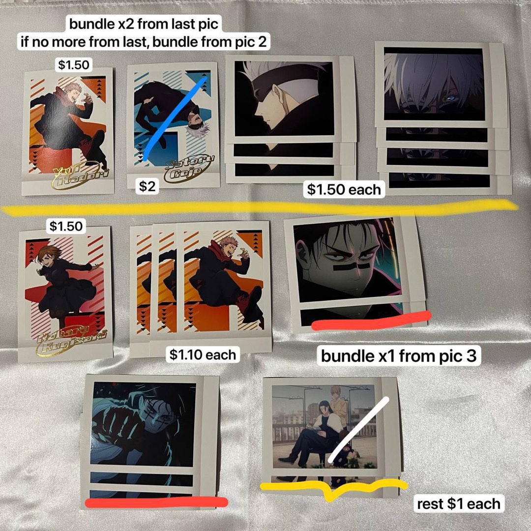 Jujutsu Kaisen Pasha Cards Pashakore | Season 2 s2 gojo geto toji ...