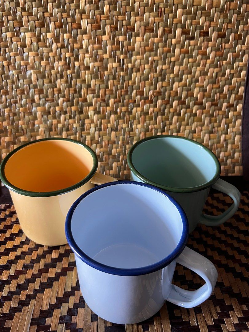 kole klasik enamel, kole, bekas air, enamel cup, Furniture & Home ...