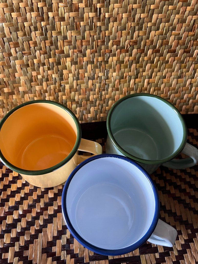 kole klasik enamel, kole, bekas air, enamel cup, Furniture & Home ...