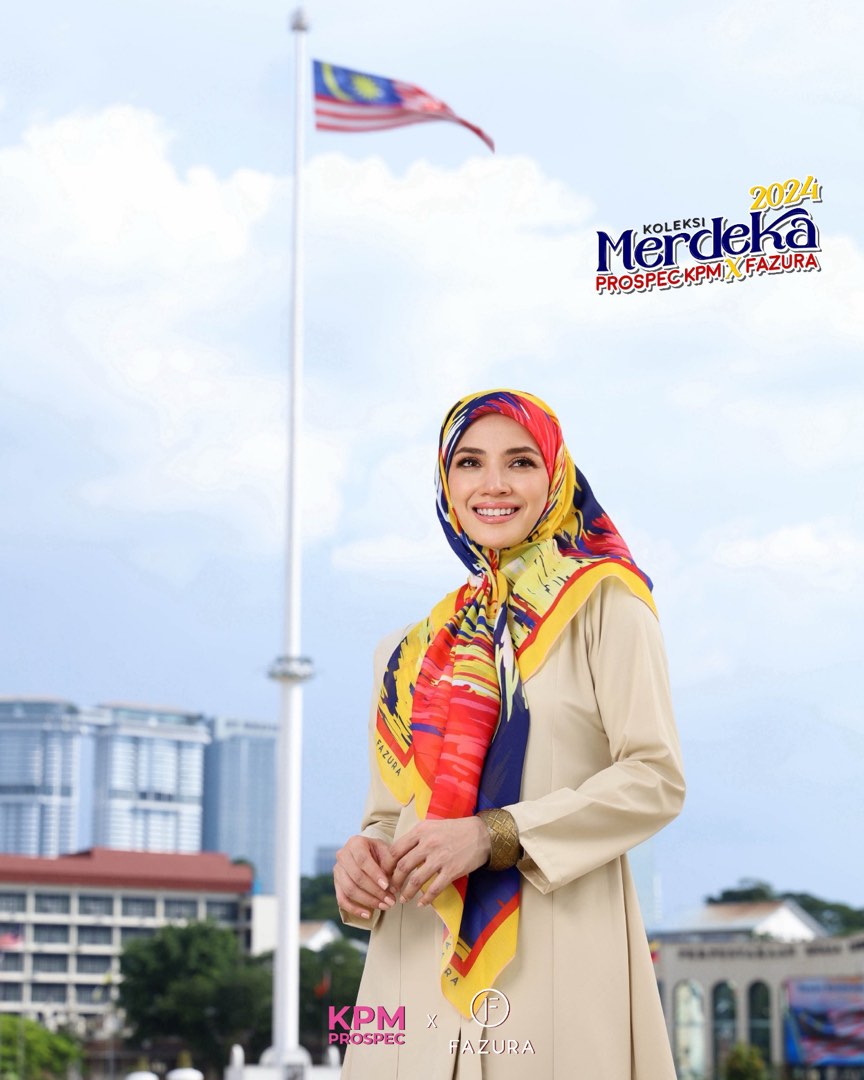 Lakaran Gemilang Tudung Bawal Fazura Edisi Merdeka, Women's Fashion ...