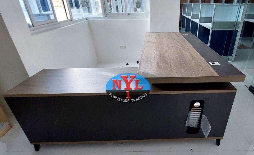 L-shape Executive Table with side drawer / Office Partition, Furniture ...