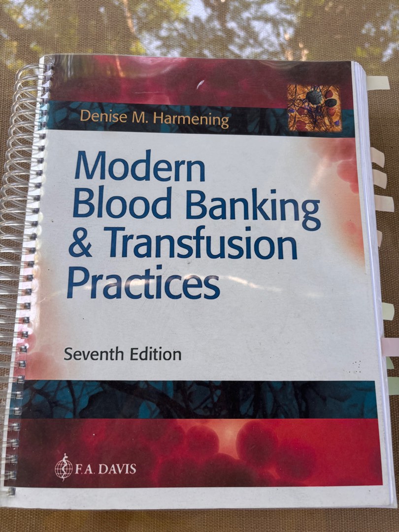 Modern Blood Banking & Transfusion Practices Seventh Edition, Hobbies ...