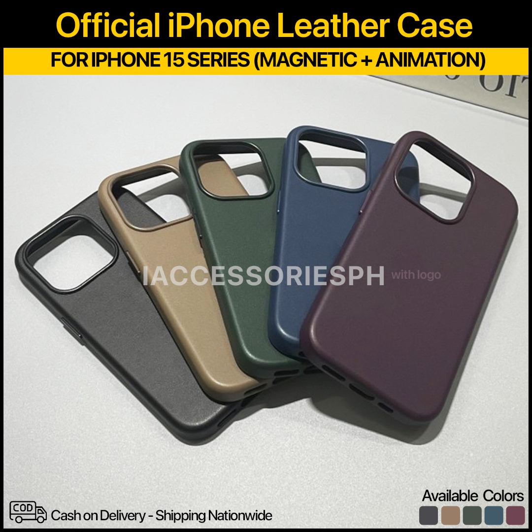 Official iPhone Leather MagSafe Case for iPhone 15 Pro Max 15 Pro 15 ...