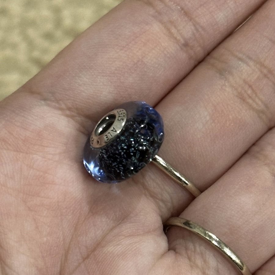 pandora charm blue murano glass ocean, Fesyen Wanita, Perhiasan di ...