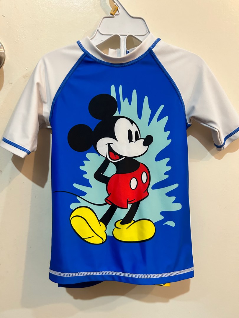 Rash guard Mickey Mouse Age 5/6, Babies & Kids, Babies & Kids Fashion ...