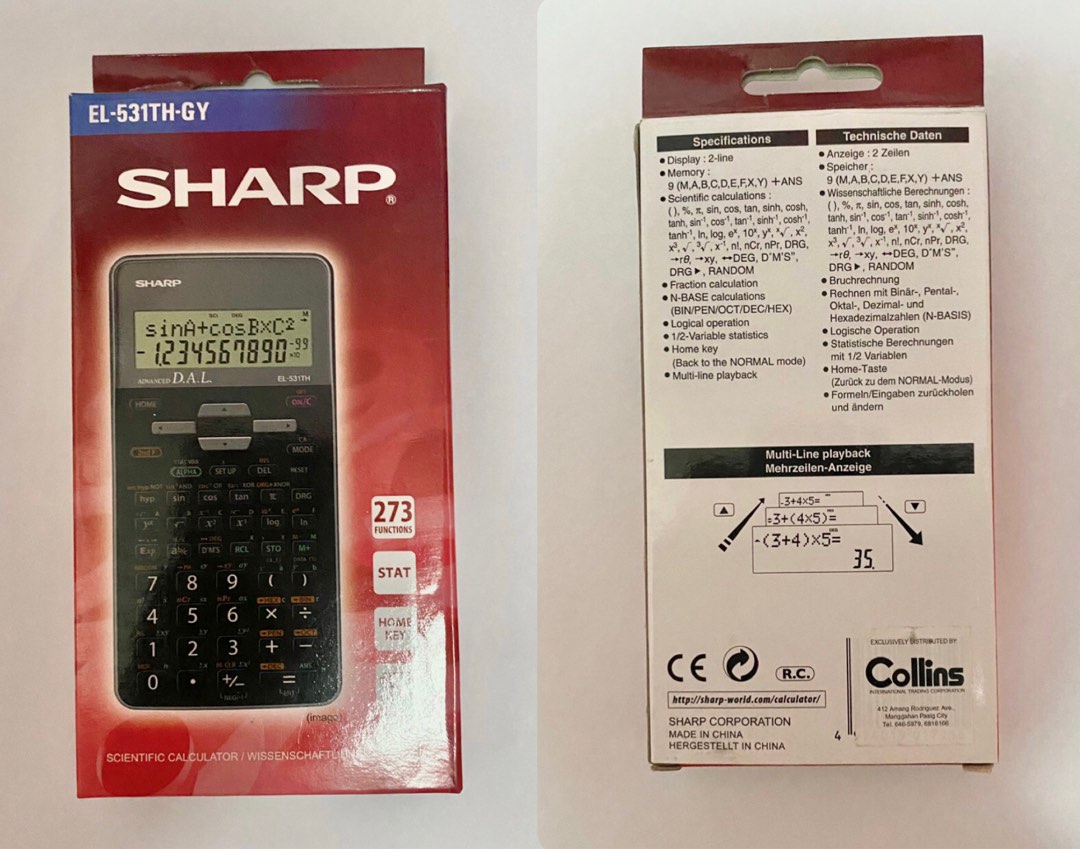 SHARP Scientific Calculator EL-531TH, Mobile Phones & Gadgets, Other Gadgets on Carousell