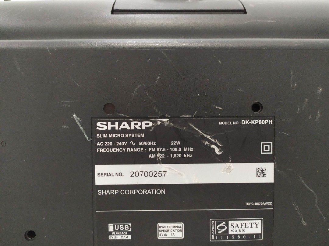 Sharp Slim Micro Systems DK-KP80PH, Audio, Portable Music Players on ...