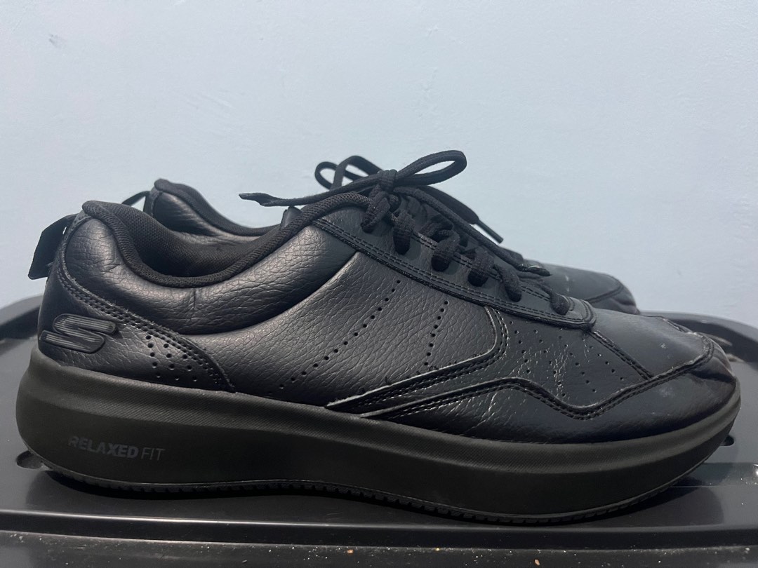 Skechers Relaxed Fit Triple Black Genuine Leather In Good Condition ...