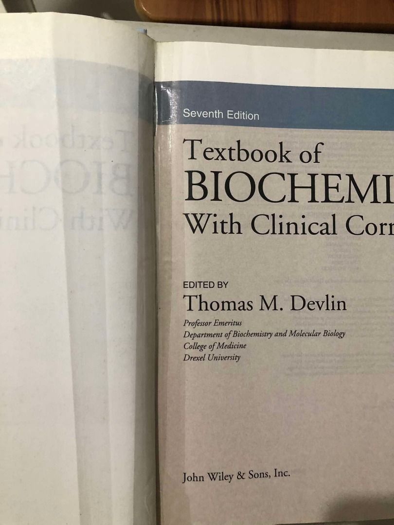 Textbook of Biochemistry with Clinical correlation Devlin (7th edition ...