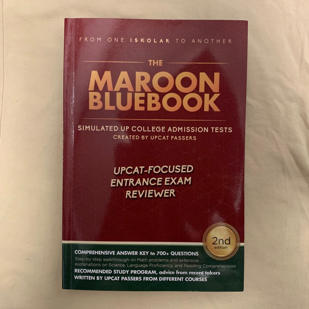 THE MAROON BLUEBOOK 2ND EDITION (UPCAT REVIEWER), Hobbies & Toys, Books ...