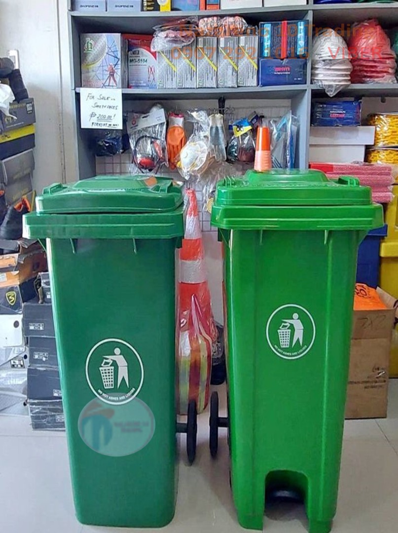Trash bin Dust bin w/wheels&pedal 500, Furniture & Home Living ...
