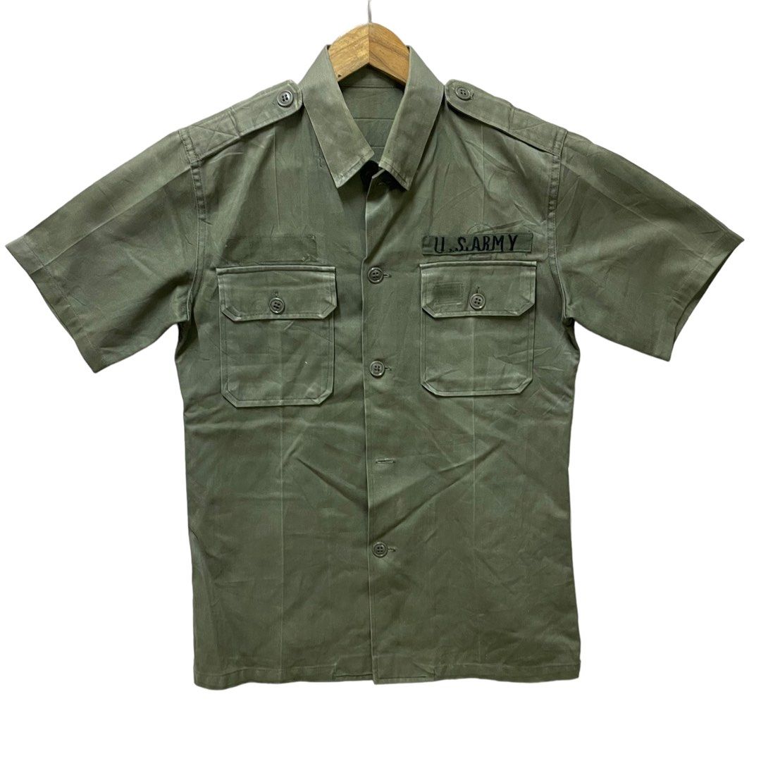vintage us army shirt, Men's Fashion, Tops & Sets, Formal Shirts on ...