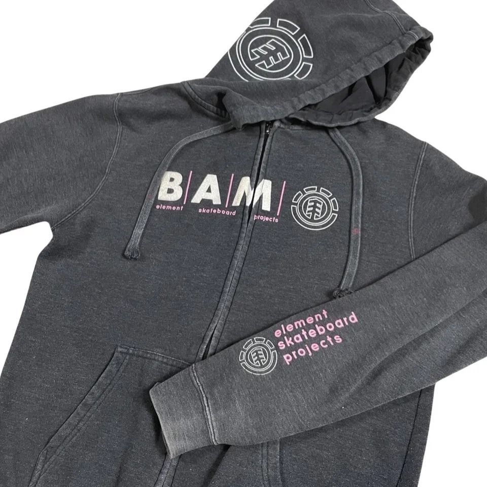 Vintage Y2K Bam Margera x Element Hoodie Jacket Womens, Women's Fashion ...