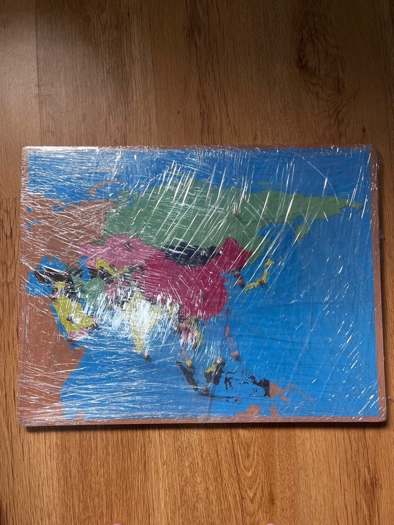 Wooden Map of Asia with Control Maps (Montessori), Hobbies & Toys, Toys ...