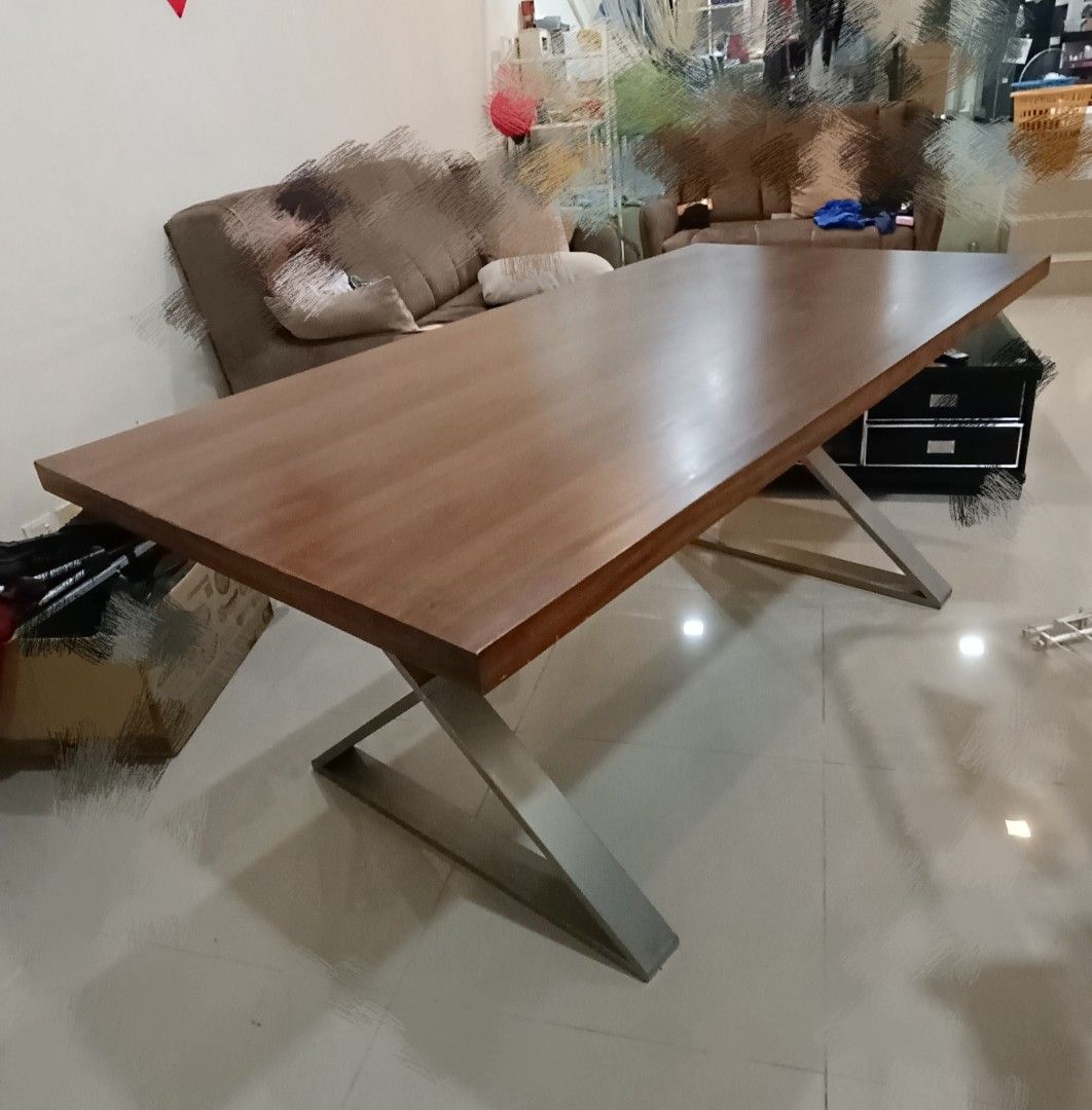 XL Wooden Dining Table (Table Only), Furniture & Home Living, Furniture ...