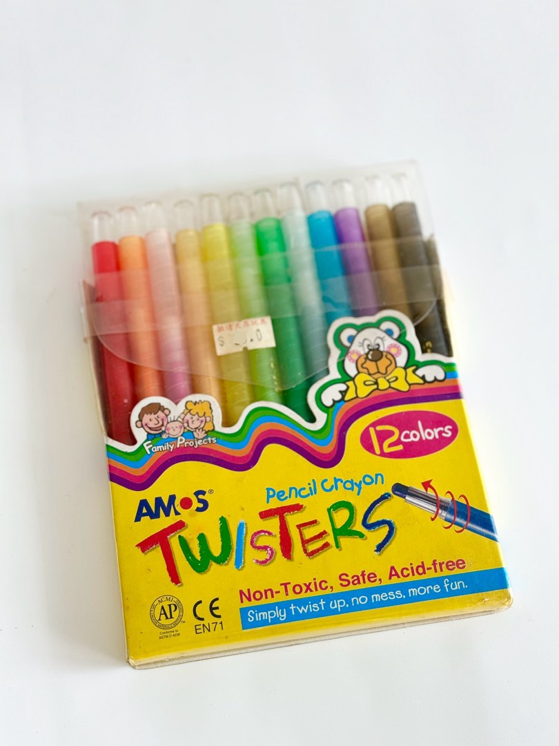 韓國 AMOS 鉛筆旋轉型蠟筆 (12色套裝) Korean AMOS Twisters Pencil Crayon (12 colors ...