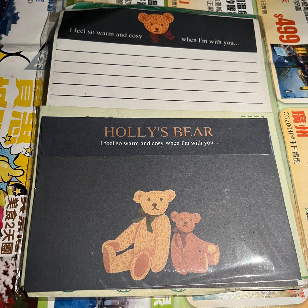 絕版 Sanrio Holly’s bear 1994, 1996 HollyBear Japan Tokyo letter paper ...