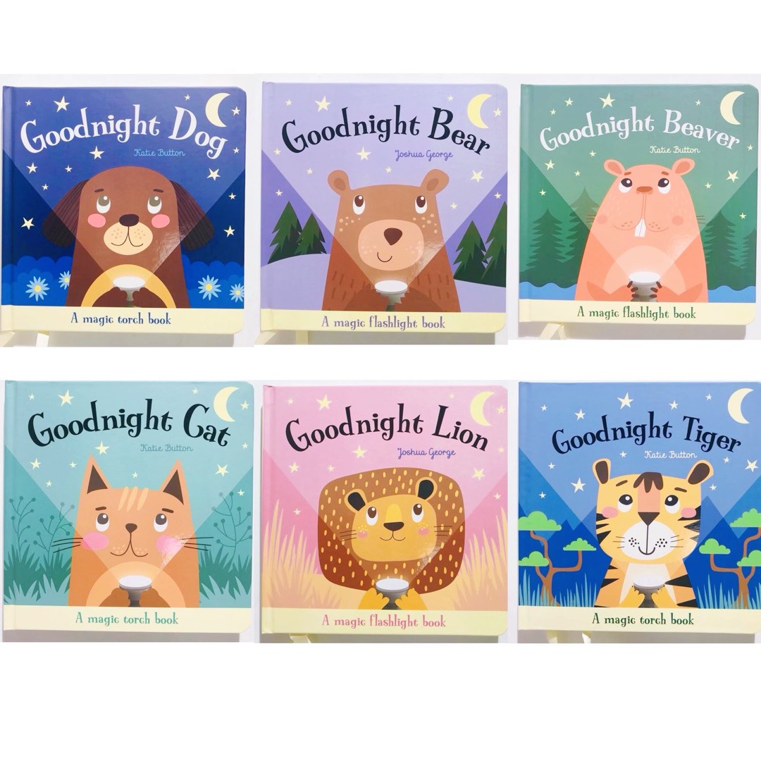 A Magic Torch Book Goodnight bear lion tiger dog cat bunny koala ...