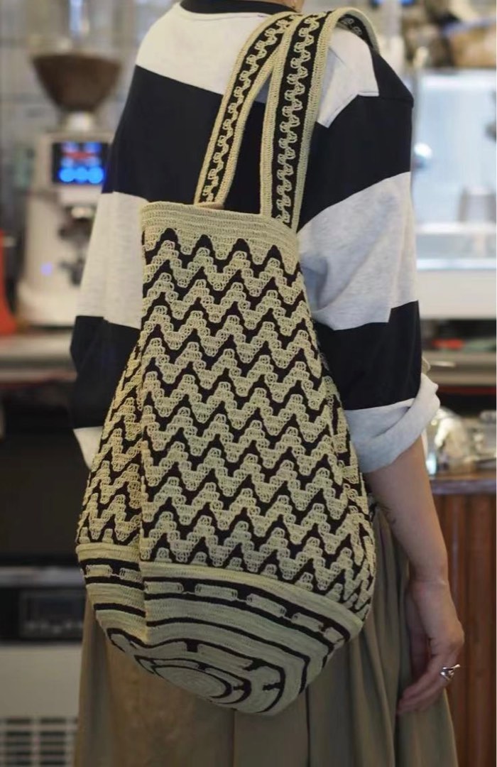 Bucket-Style Woven Shoulder Backpack, Women's Fashion, Bags & Wallets ...
