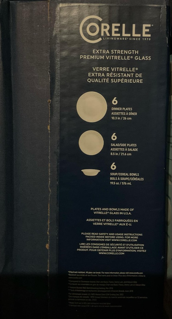 Corelle Embossed 18pcs, Furniture & Home Living, Kitchenware ...