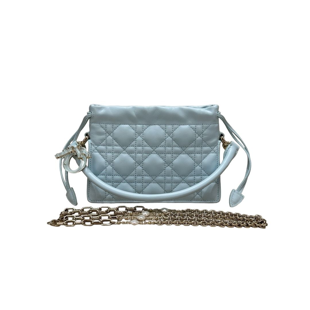 Dior Lady Dior Milly Mini Bag in Céleste Blue Cannage Lambskin, Luxury ...