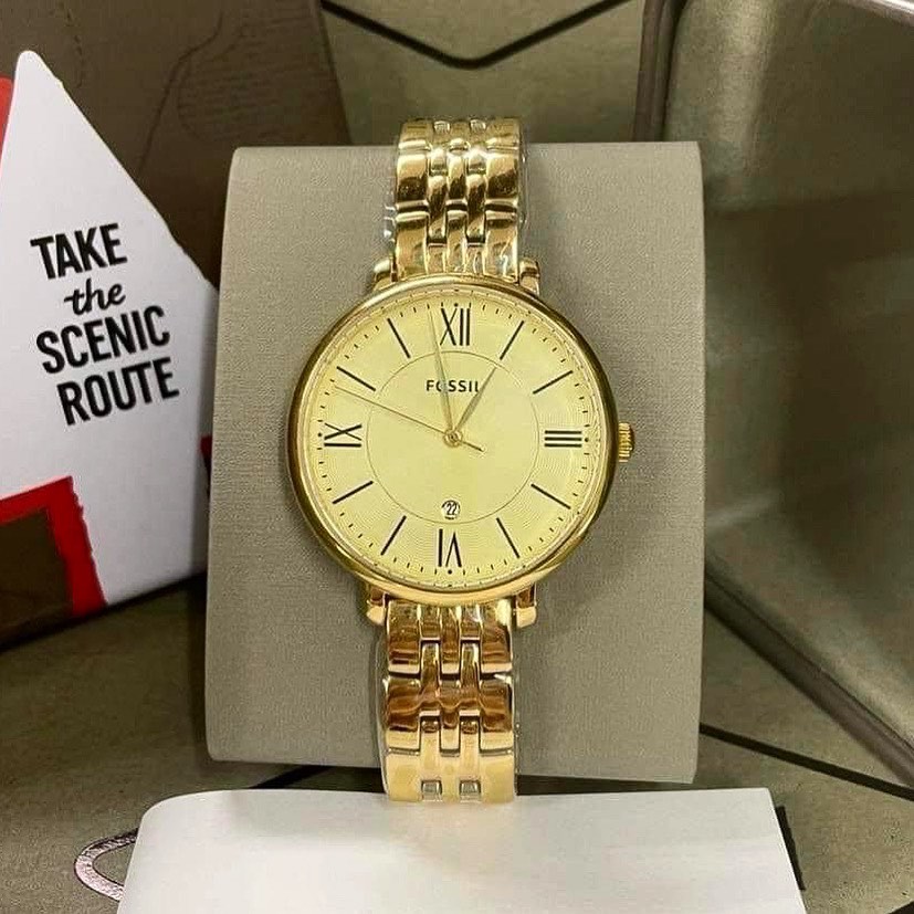 FOSSIL SMALL ALL GOLD DIAL SLIM TYPE AUTHENTIC WATCH, Women's Fashion ...