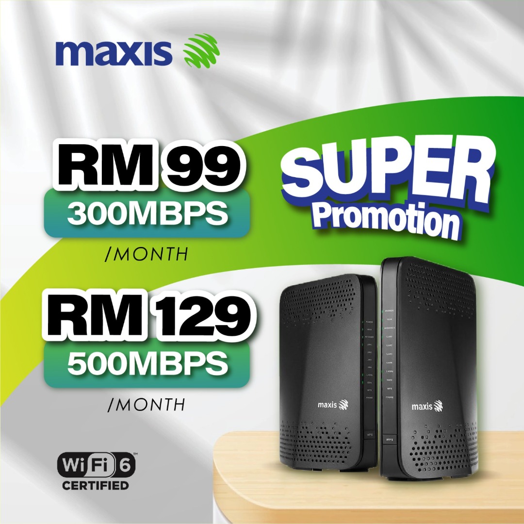 [FREE 3 MONTHS] Maxis WiFi Home Fibre | Unlimited Quota | FREE ...