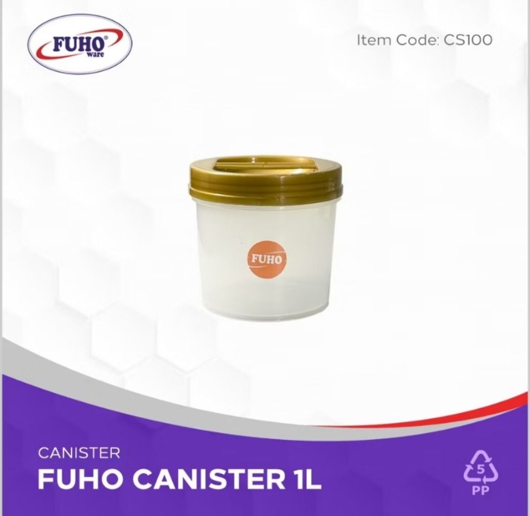 FUHO Canister Mayo Jar, 1 liter, #CS100. 3pcs. Canister food keeper ...