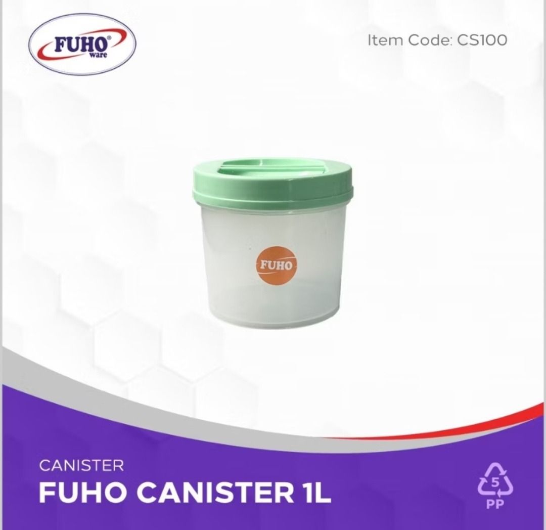 FUHO Canister Mayo Jar, 1 liter, #CS100. 3pcs. Canister food keeper ...