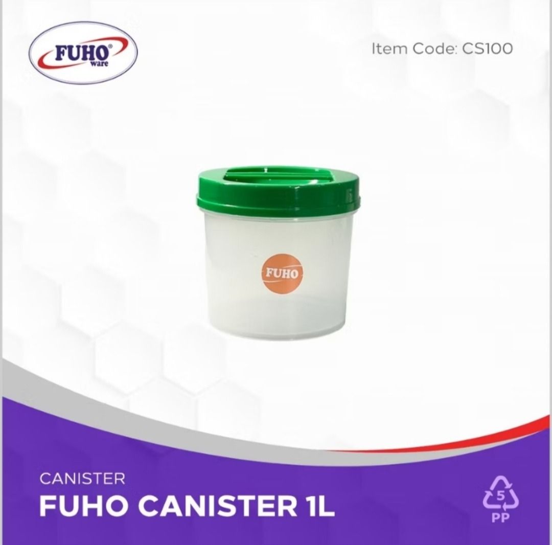 FUHO Canister Mayo Jar, 1 liter, #CS100. 3pcs. Canister food keeper ...