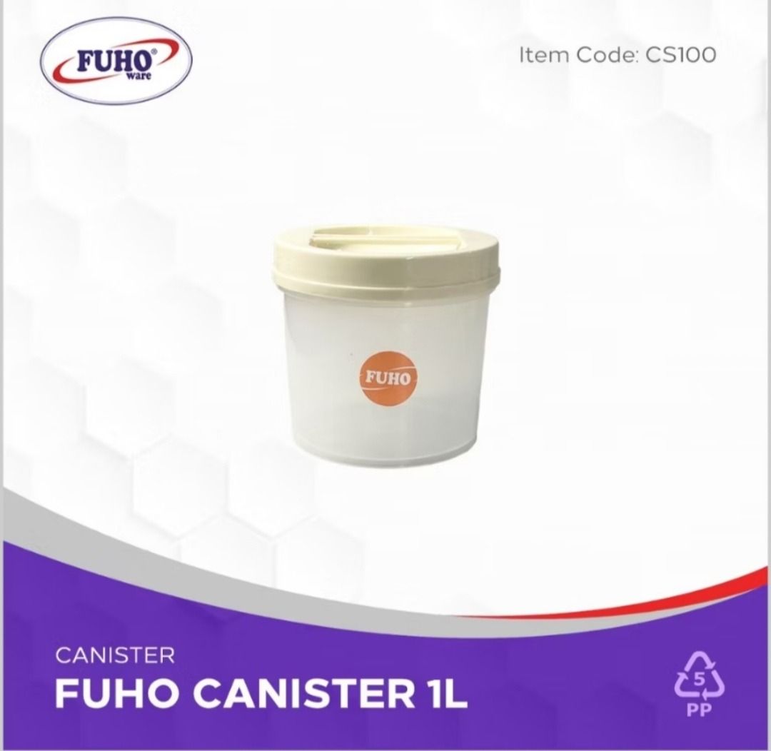 FUHO Canister Mayo Jar, 1 liter, #CS100. 3pcs. Canister food keeper ...