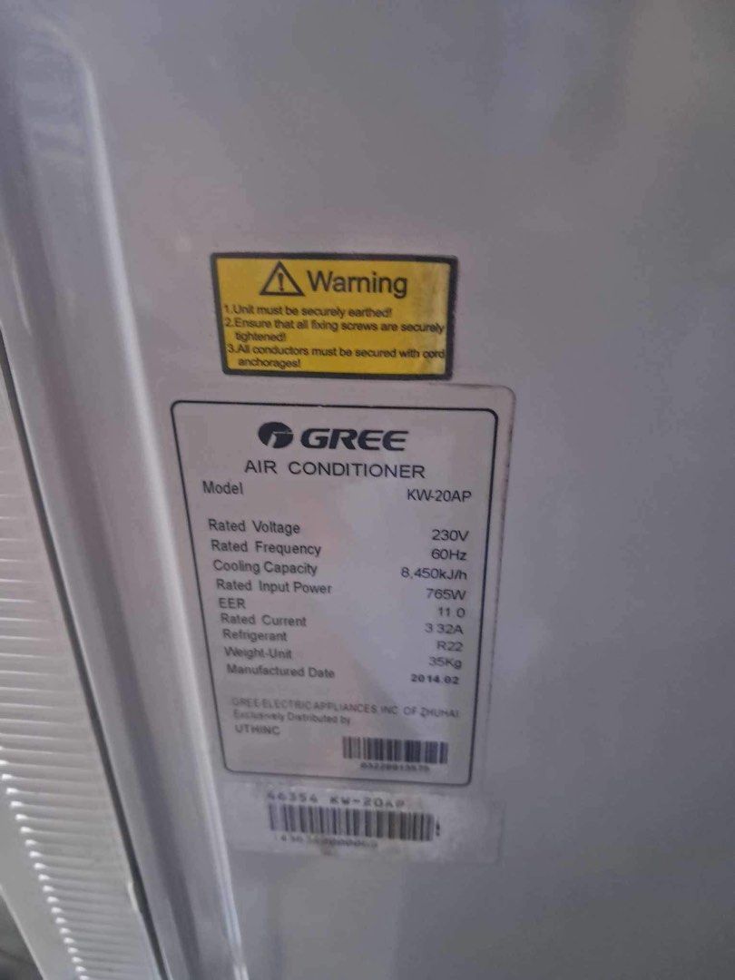 Gree Aircon 3/4 hp window type, TV & Home Appliances, Air Conditioning ...
