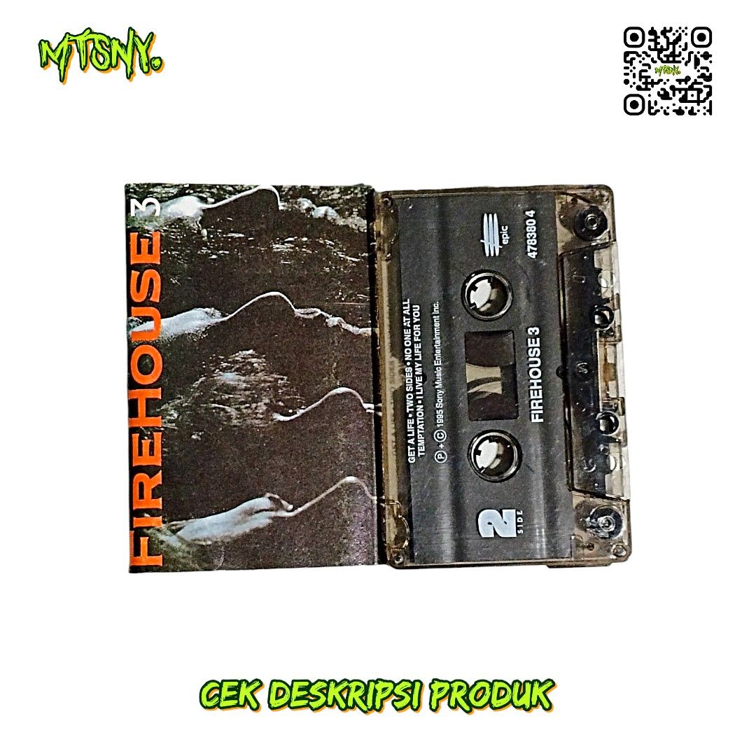 Kaset Pita Tape Musik Band Rock Firehouse 3 Epic 1995 Vintage, Musik ...