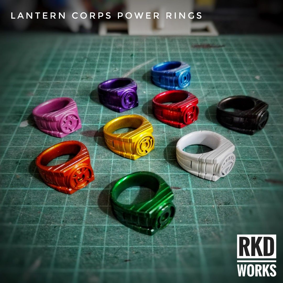 9 Lantern Power Rings (3D Prints), Hobbies & Toys, Collectibles ...