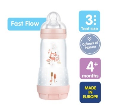 MAM Colours Of Nature Easy Start Anti-Colic Bottle 11oz/320ml Single Pack - Pink, Babies & Kids ...