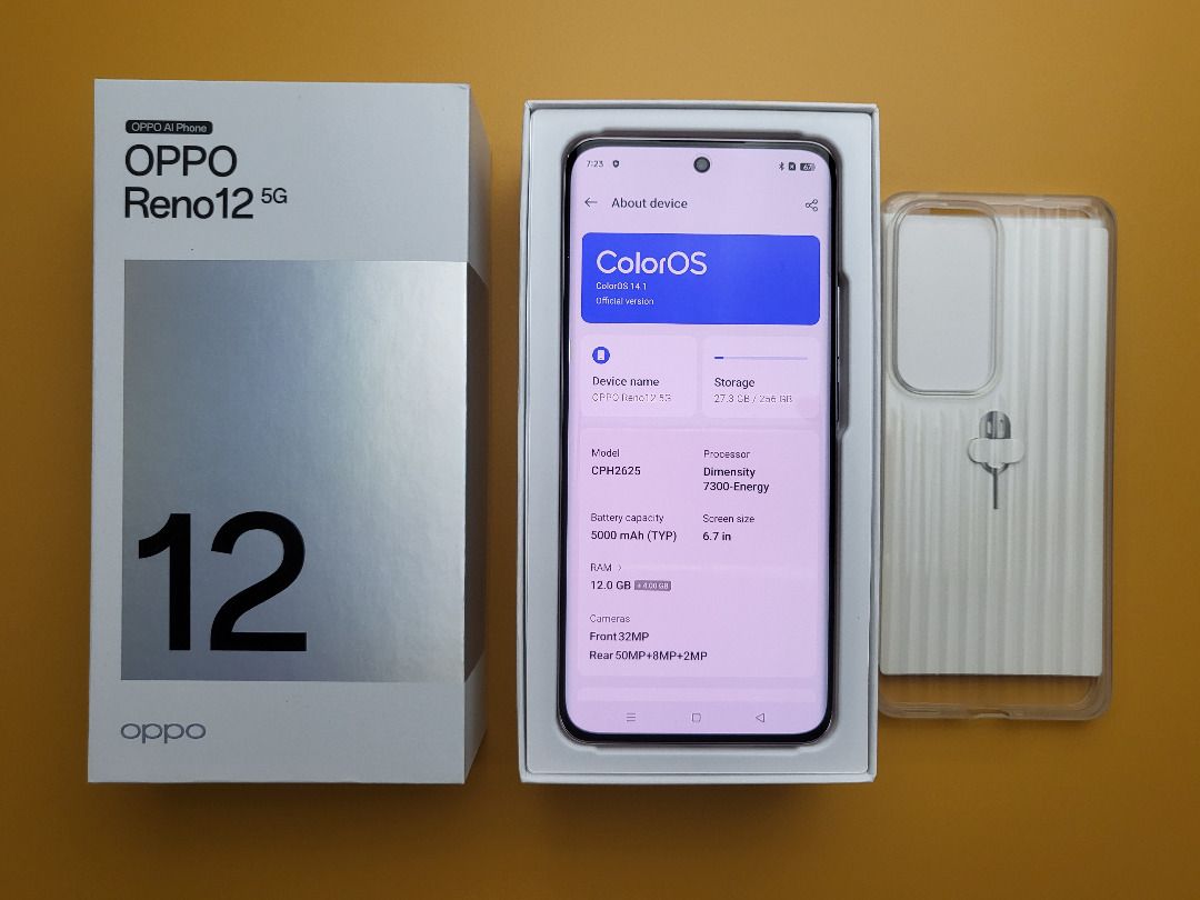 Oppo Reno 12 12/256 Sunset Pink NTC Approved Complete 1 week old ...