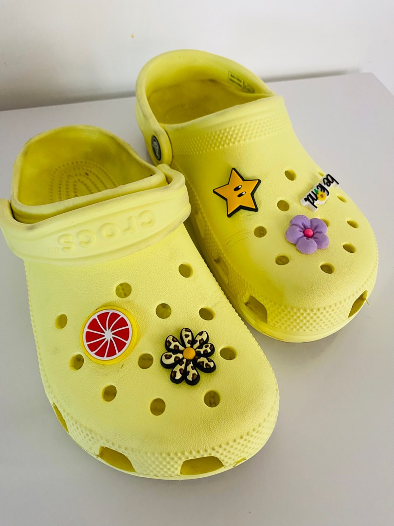 Original Crocs Classic Clogs in Sulphur, Women's Fashion, Footwear ...