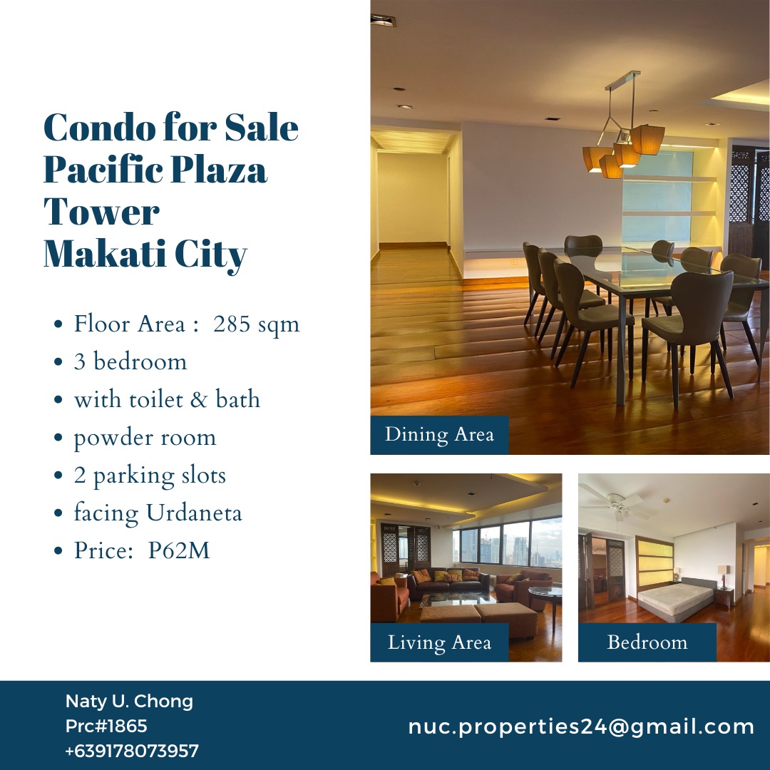 Pacific Plaza Towers BGC - High Floor Unit 3 Bedroom, Property, For ...