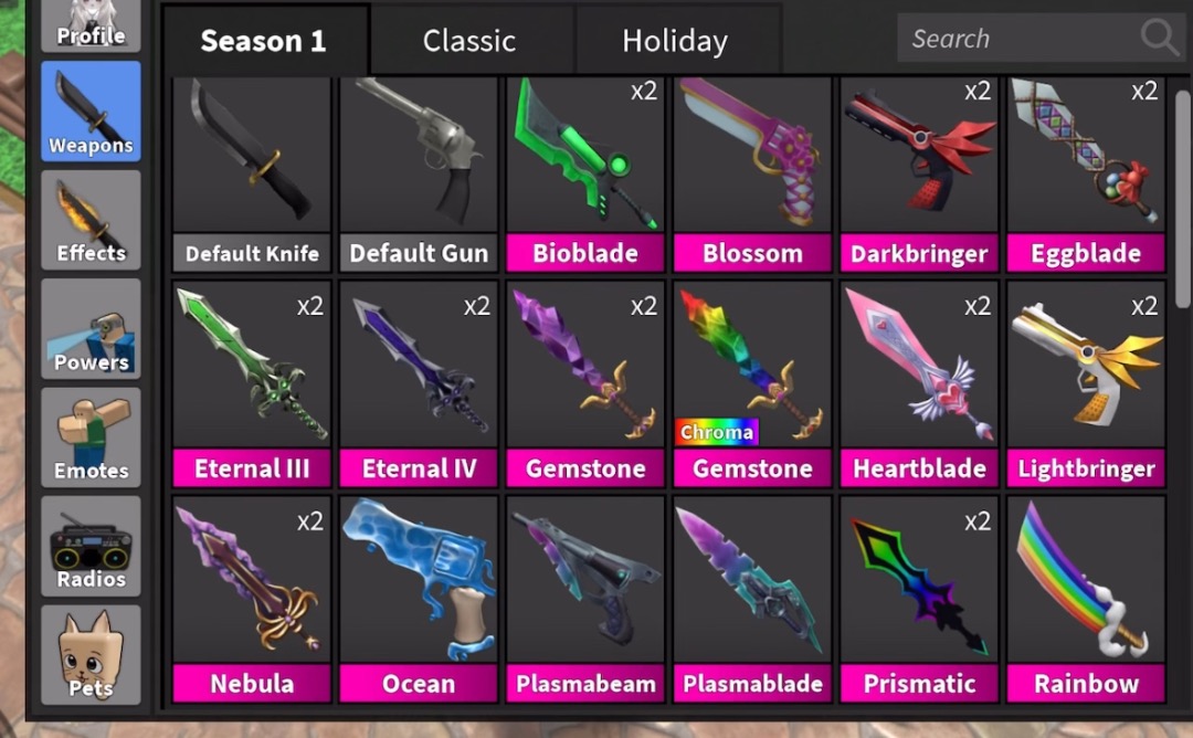 Roblox mm2 items and weapons (dm for price), 電子遊戲, 遊戲機配件, 遊戲週邊商品 ...