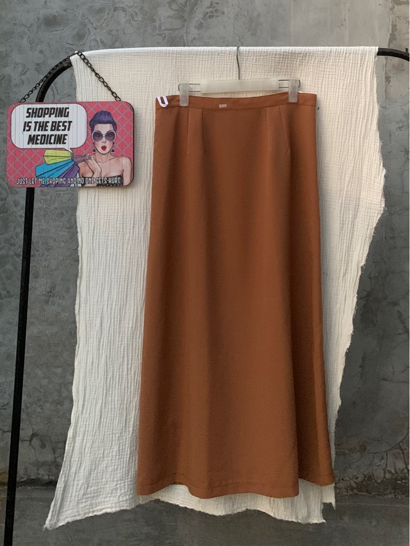 Rok panjang vintage NO NEGO coklat bata terracota vintage kuno jadul ...