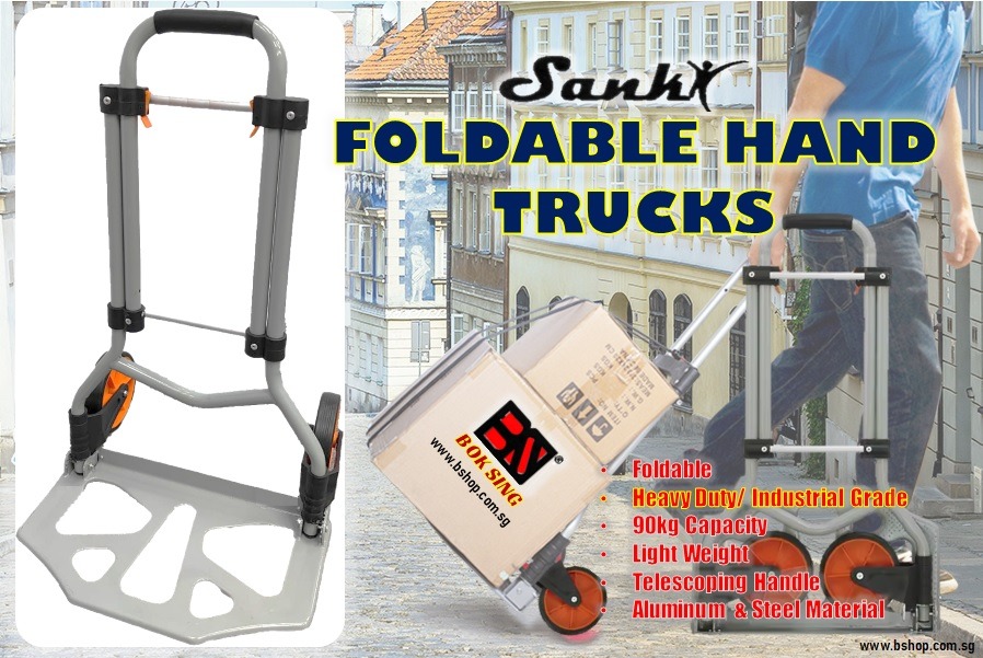 SANKI FOLDABLE HAND TRUCK TROLLEY/ CART TROLLEY/ 2 WHEEL GOODS LUGGAGE ...