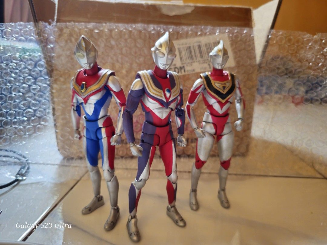 SHF Custom Handmade Ultraman Tiga, Dyna & Gaia (TDG), Hobbies & Toys ...