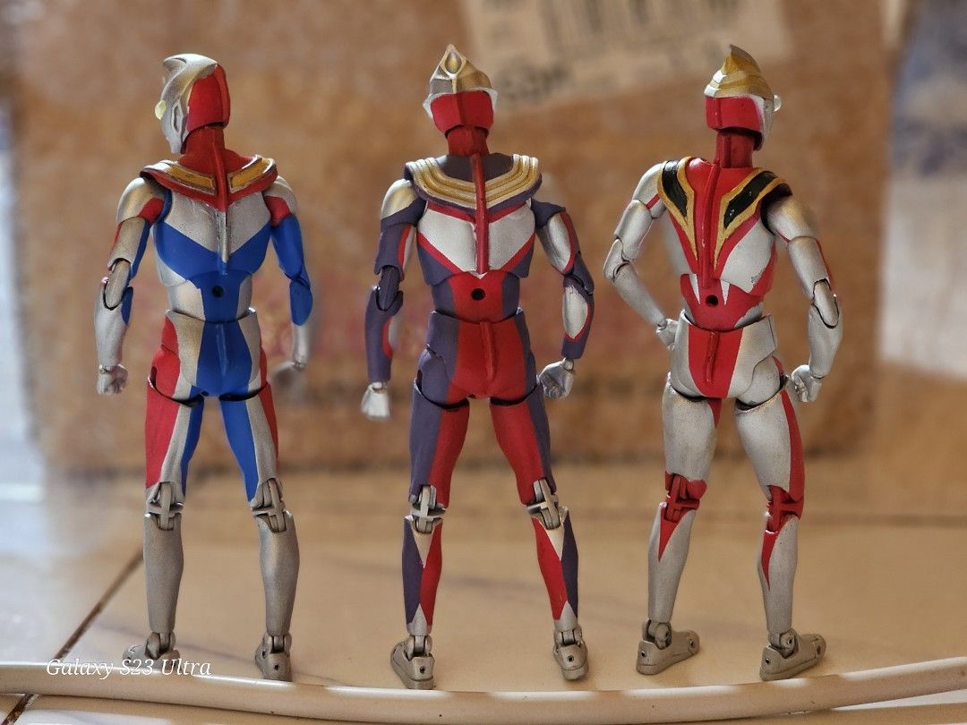SHF Custom Handmade Ultraman Tiga, Dyna & Gaia (TDG), Hobbies & Toys ...