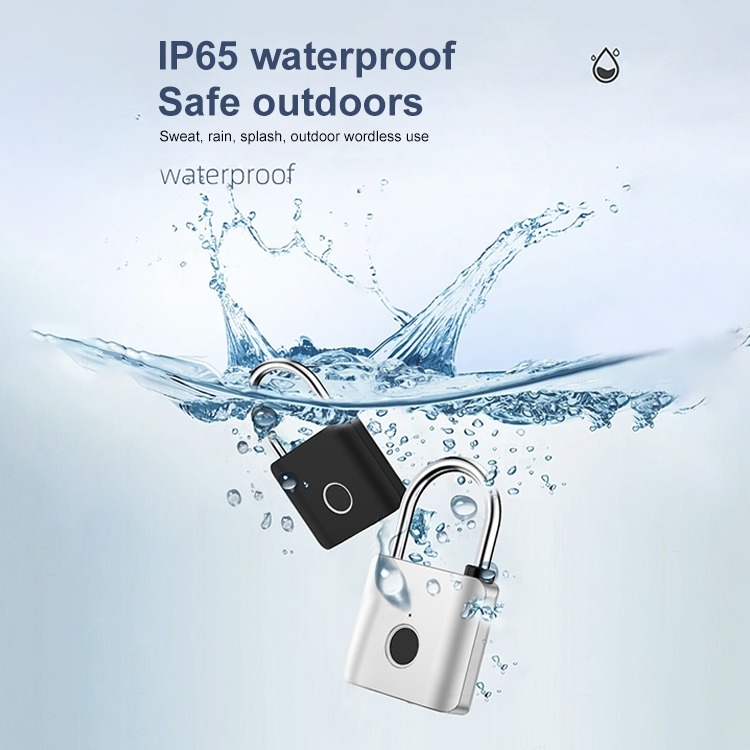 Smart Fingerprint Padlock Electronic Lock Anti-Theft for Indoor Outdoor ...