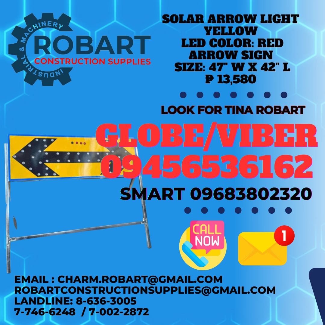 Solar Arrow Light Yellow LED Color: Red Arrow Sign 47" W x 42" L ...