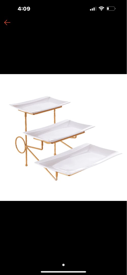 SSF 3-Tier Serving Tray Gold, Furniture & Home Living, Kitchenware ...