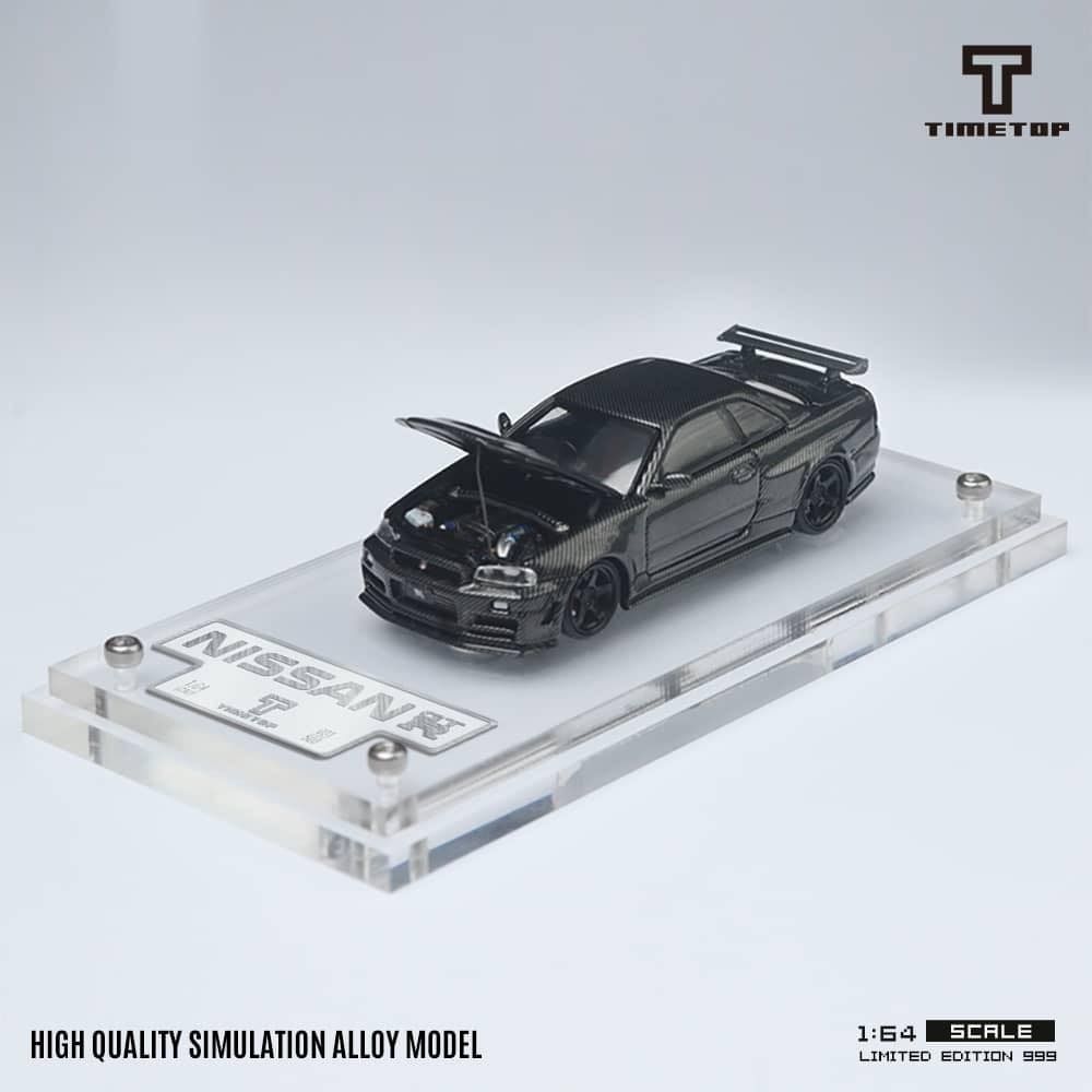 Time Micro 1/64 Scale Skyline GT-R R34 Nismo Z-Tune Full Carbon Black ...