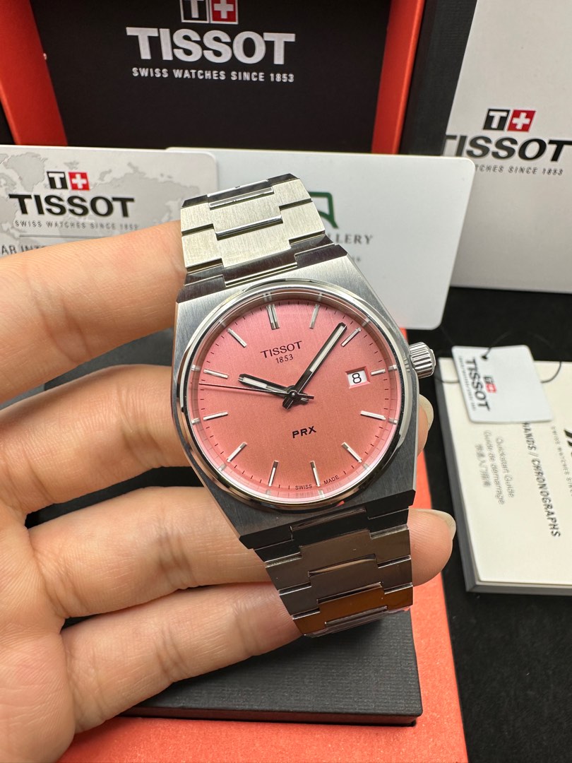 Original Tissot Prx 35mm Pink Quartz T137.210.11.331.00, Women's ...