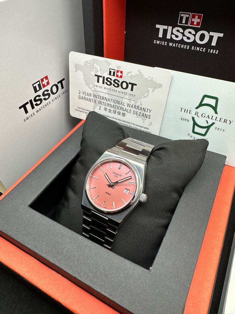Original Tissot Prx 35mm Pink Quartz T137.210.11.331.00, Women's ...
