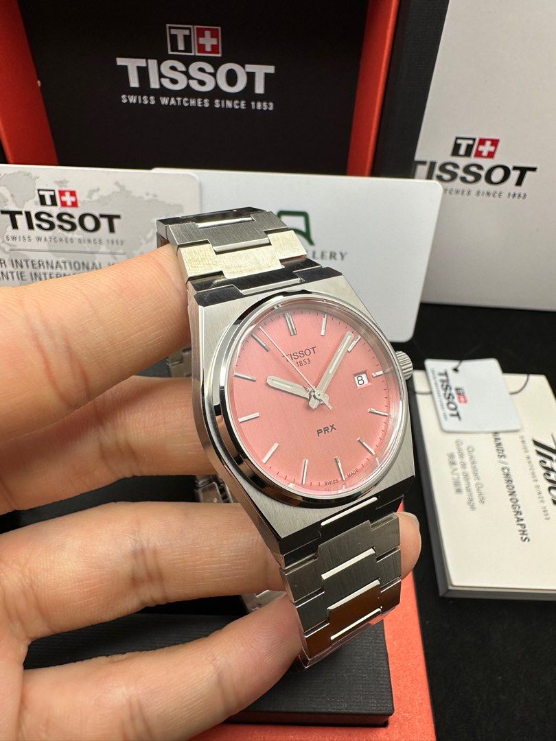 Original Tissot Prx 35mm Pink Quartz T137.210.11.331.00, Women's ...